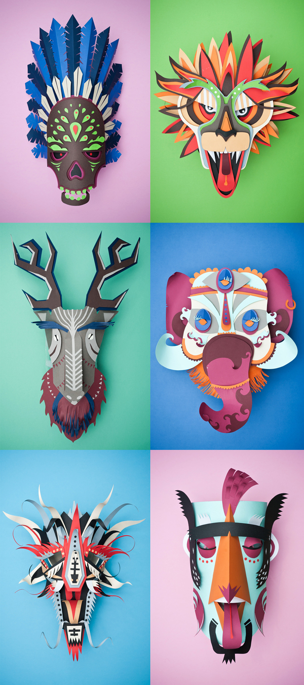Hand made carnival masks by Ink Studio