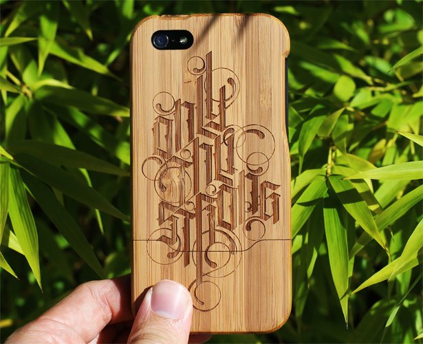Bamboo iPhone 5 case laser engraved