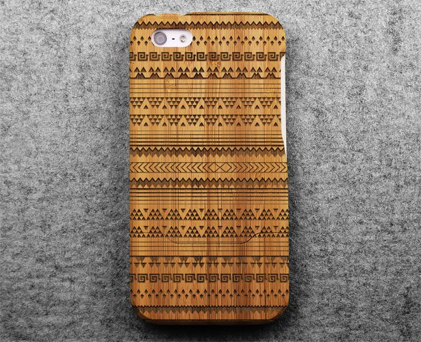 Bamboo iPhone 5 case laser engraved