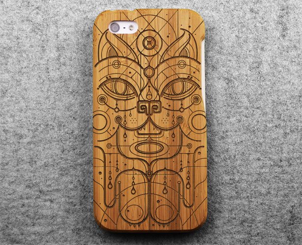 Bamboo iPhone 5 case laser engraved