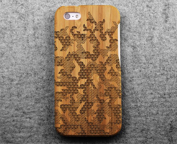 Bamboo iPhone 5 case laser engraved